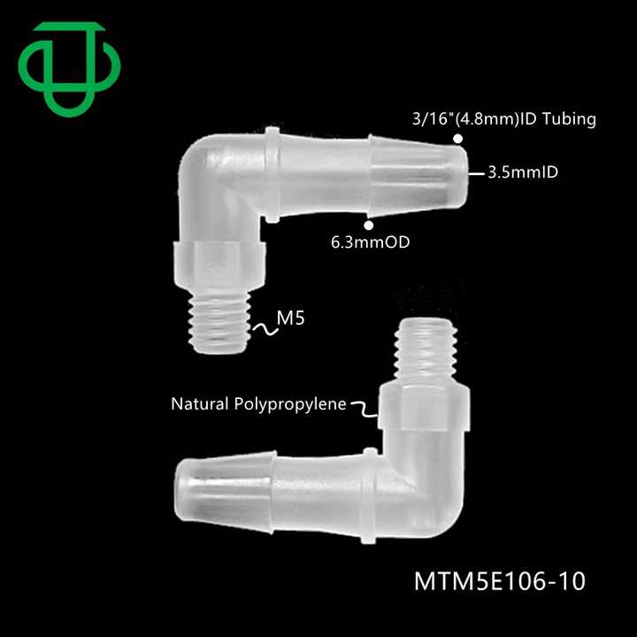 Plastic M5 Metric Pipe Thread Adapter Straight 90 Degree Elbow Hose ...