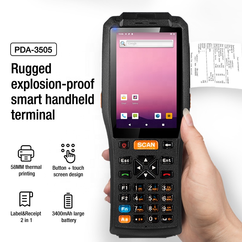Durable android handheld pda 1d 2d escáner de código barras terminal ...