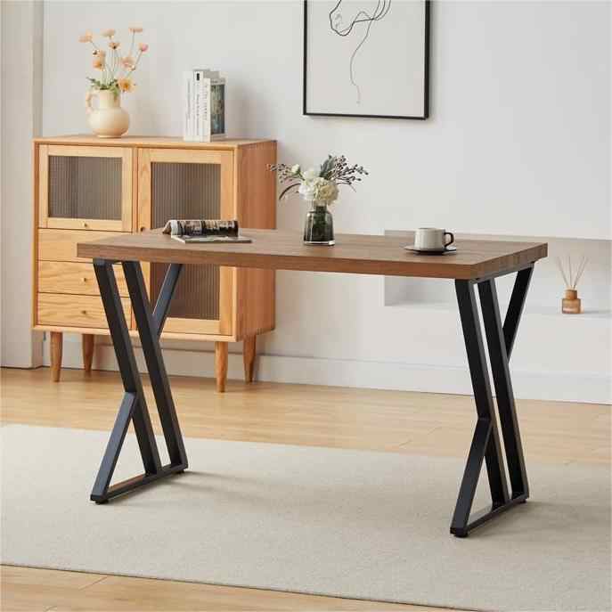 Modern Metal X Shaped Desk Legs PC Gaming Executive Table Home Office ...