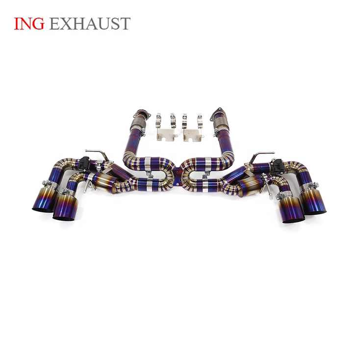 ING Exhaust Catback With Purple Titanium Alloy Exhaust Chrome Tips for ...