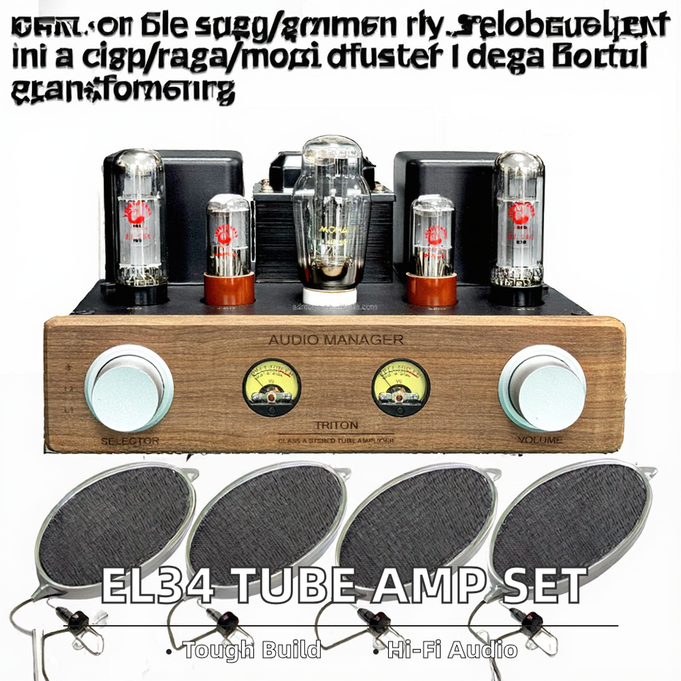 MONA Upgraded EL34 Tube Amplifier Hand-Wired Pure Class Paired Hi-Fi ...