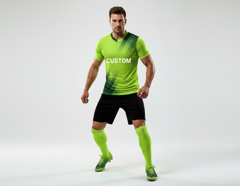 Customizable Training Wear Football Uniforms Green and White Shirts ...