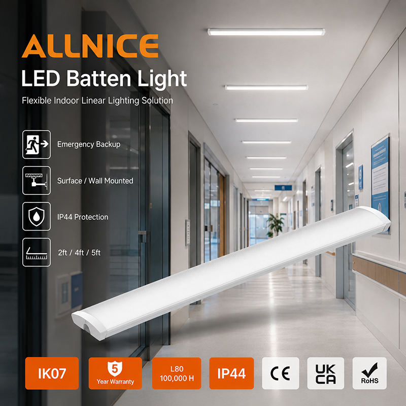 OEM ODM LED Batten Lamp Low Glare Commercial Linear Integrated Ceiling ...