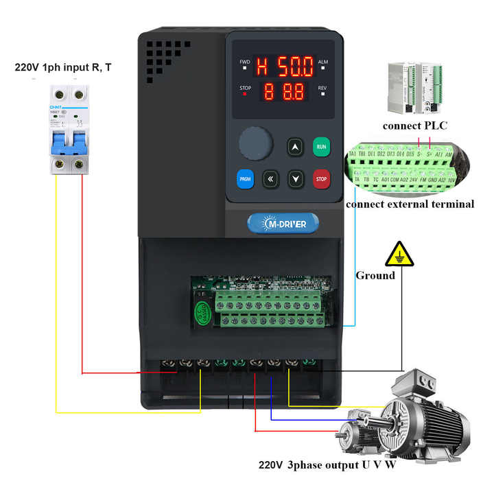 Single phase to 3 phase 220V 230V ac variable frequency converter drive 4kw 5.5kw| Alibaba.com