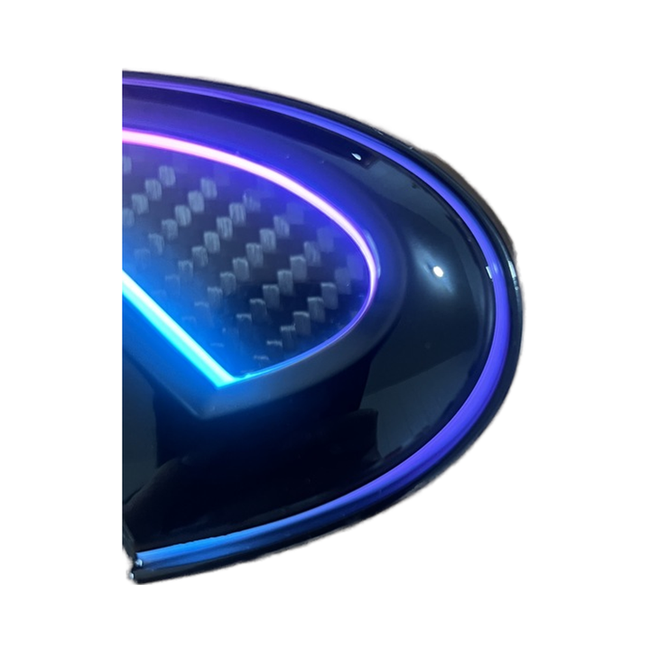 New Bloodless Regular Carbon Forged Honeycomb Flowing LED RGB Car Logo ...