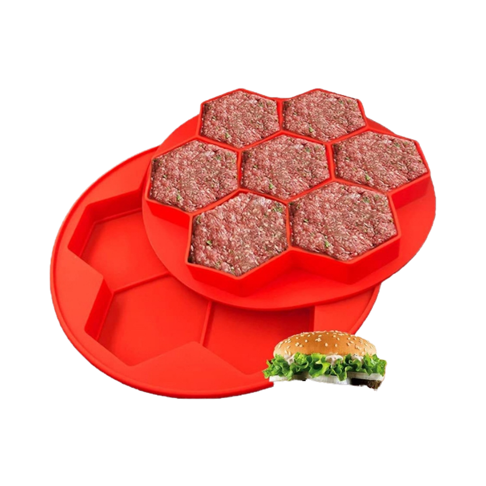 Practical 7 Grid Silicone Meat Pie Mold Family Kitchen Tool with Two ...