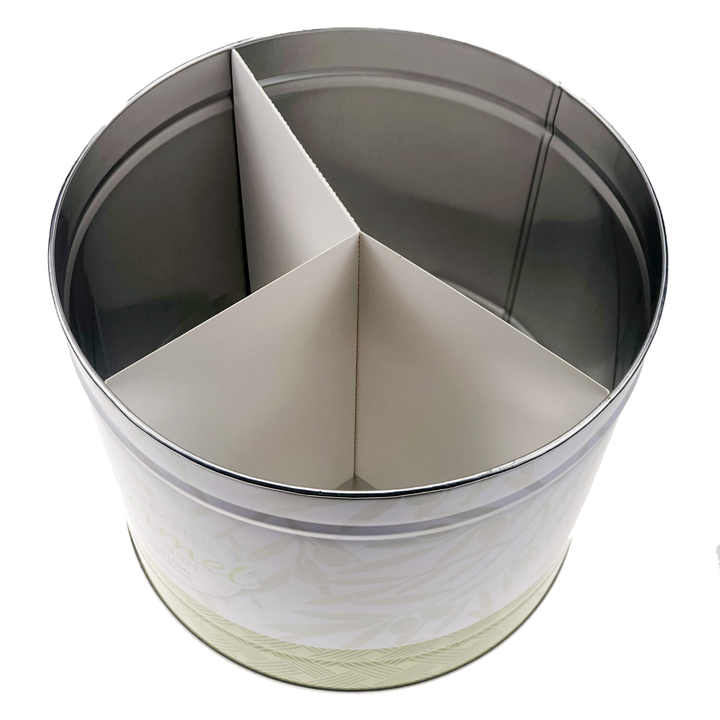2 Gallon Popcorn Tin Bucket with 3 Flavor Dividers