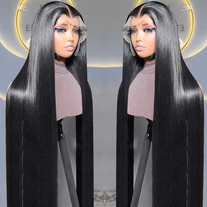 40 Inch Glueless Lace Front Wig Human Hair 13x6 HD Lace Frontal Wig Raw ...