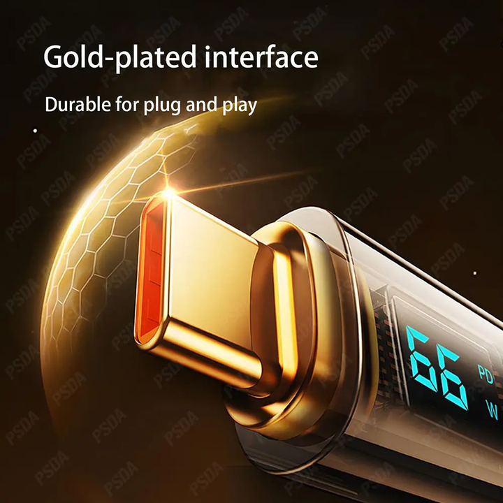 Digital PD100W 27W 6A USB C to USB C Cable LED Display 1m Braided Type ...
