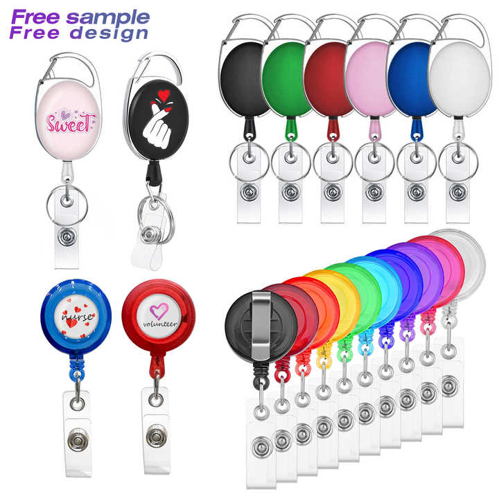 Heavy Duty Retractable Badge Holder Reel Medical Nurse Name Badge Reel ...