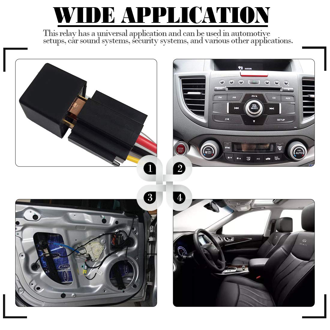 Musuha 12V 24V 5 Pin Automotive Relay SPDT DC Power Transparent Relay ...