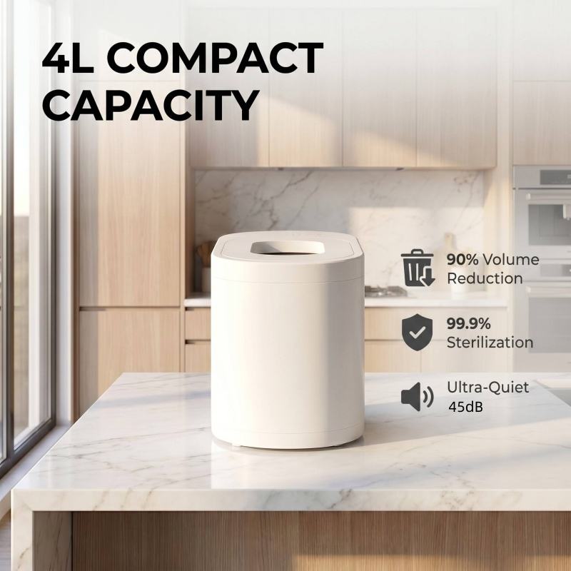 Energy Efficient 4L Mini Electric Food Waste Composter Low Noise ...
