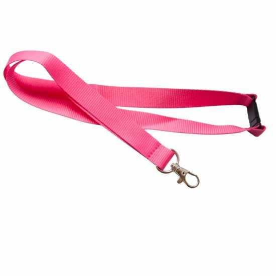 pink Lanyard Pink Polyester Lanyard With Metal Hook Custom Logo ...