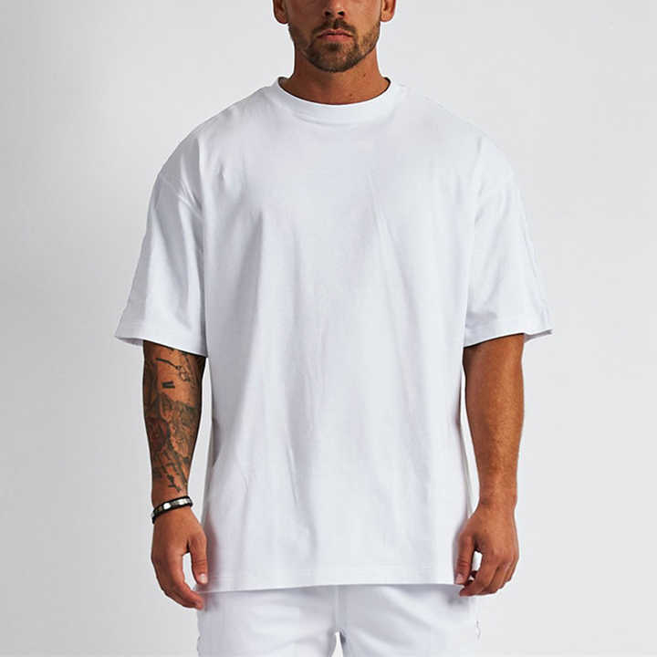Mens Blank Cotton Tshirt - Oversized Drop Shoulder Design