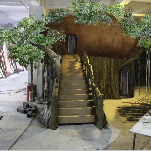 Custom Luxury Large Plastic Indoor Outdoor Artificial Wooden Prefab ...