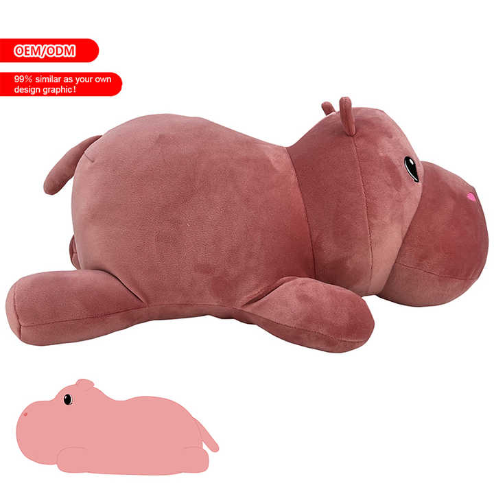 Large Weighted Hippo Stuffed Animal Plush Toy Custom Soft Fluffy Hug ...