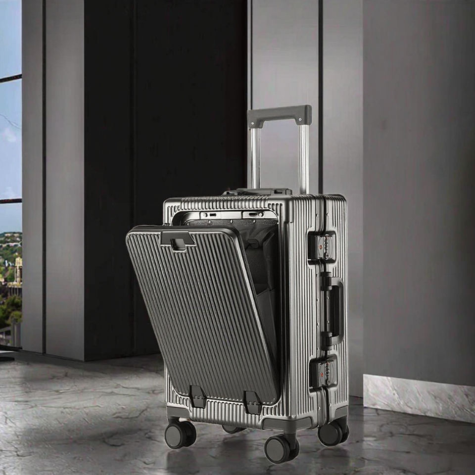 Wholesale Luxury Fashionable PC Aluminum Frame Luggage with 4 Spinner ...