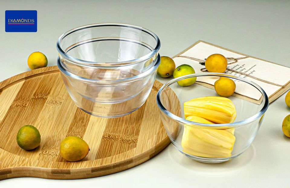 5 Inch Glass Bowl Borosilicate Glassware Salad Soup Bowls for Microwave ...