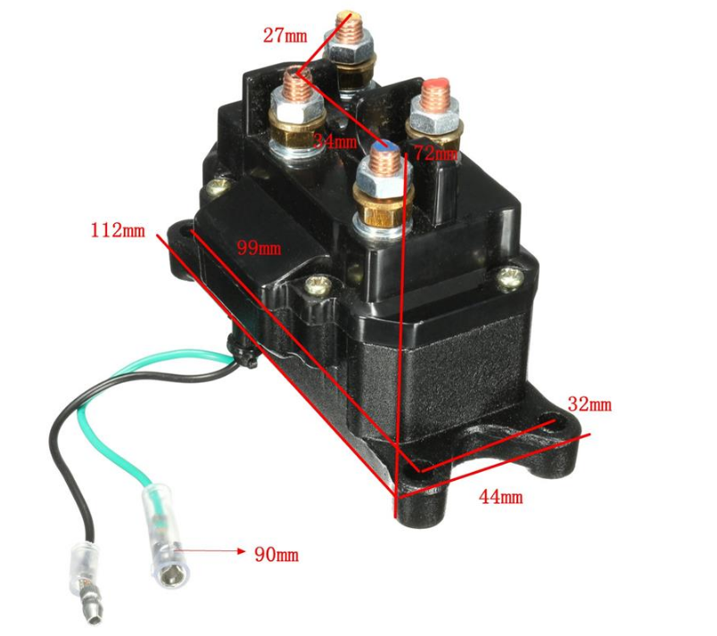 Waterproof contactor 12V coil 24V coil electromagnetic winch relay ...