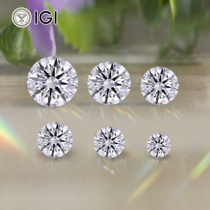 Starsgem HPHT 0.5ct 1ct Round Cut D E VS1 VS2 VVS2 IGI Certified Man Made Grown Diamant ...