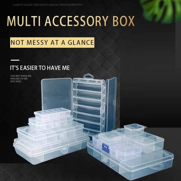 Fishing Tackle Boxes - Clear Storage Cases with Compartments