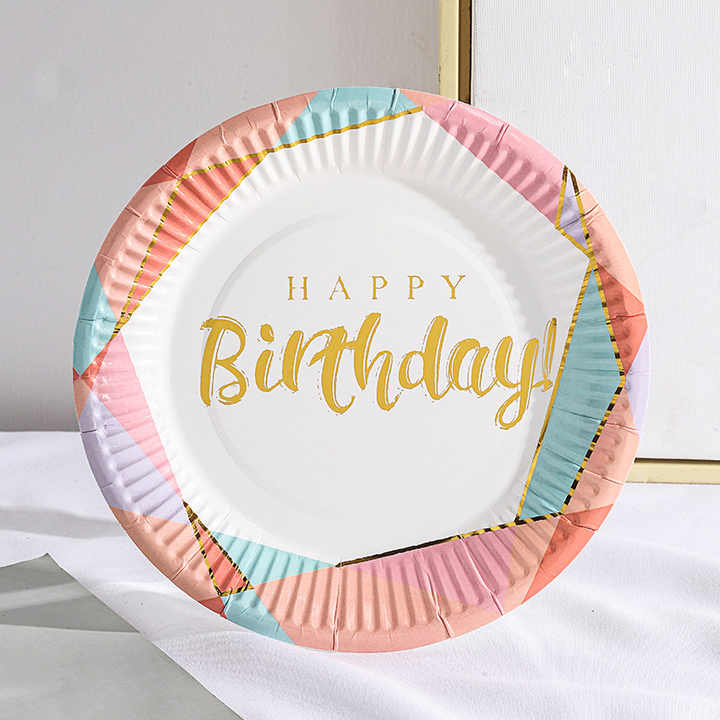 Wholesale Colorful Party Paper Plate Disposable Cake Plate Birthday ...