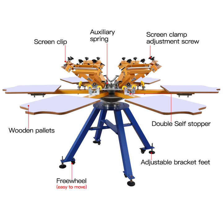 Manual Screen Printing Kits 6 Color Screen Printer for logo Printing ...