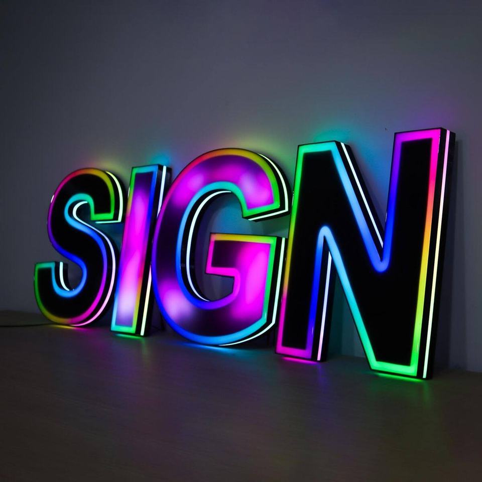 Custom Programmable RGB LED Channel Letters Sign Addressable Pixel ...