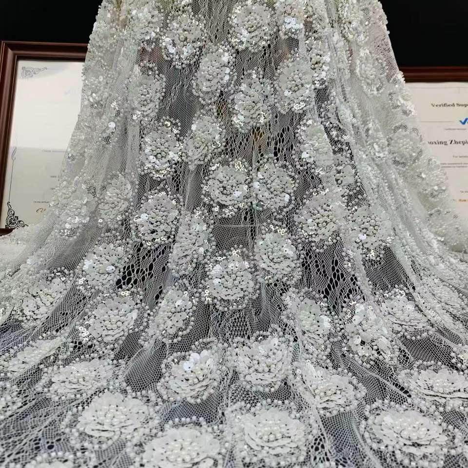 Nigeria and Senegal Fashion Using Factory-Price High-End Sequin Mesh ...