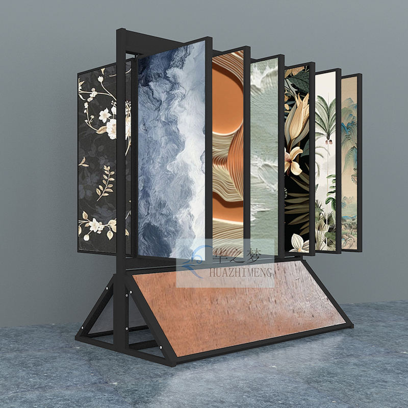 Custom Floor Standing Page Turn Wallpaper Displays Racks Double Side ...