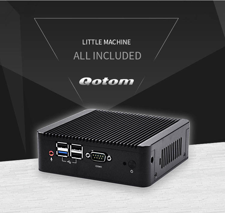 QOTOM Q190S Fanless Dual Lan Mini PC - Celeron J1900 Quad Core