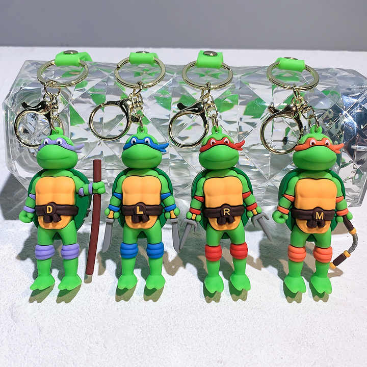 Wholesale Cute and Creative Cartoon Ninja Turtle Silicone Keychains