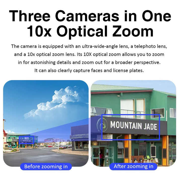 6MP 4G Cctv Camera Dual Lens 10x Optical Zoom Motion Detection Color ...