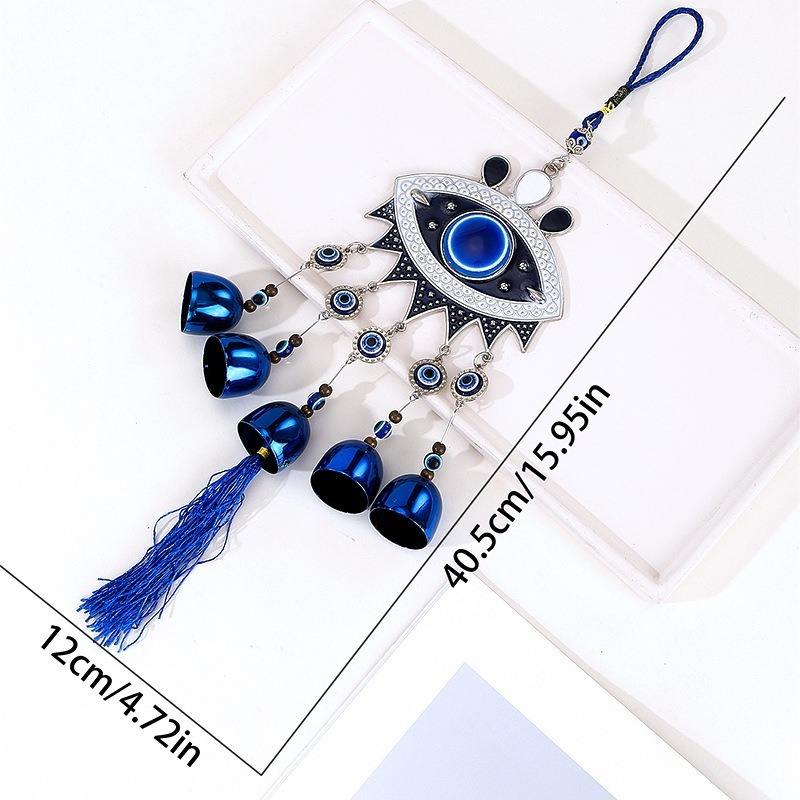 Turkish Evil Eye Sunflower Wind Chime Blue Metal Pendant Home ...