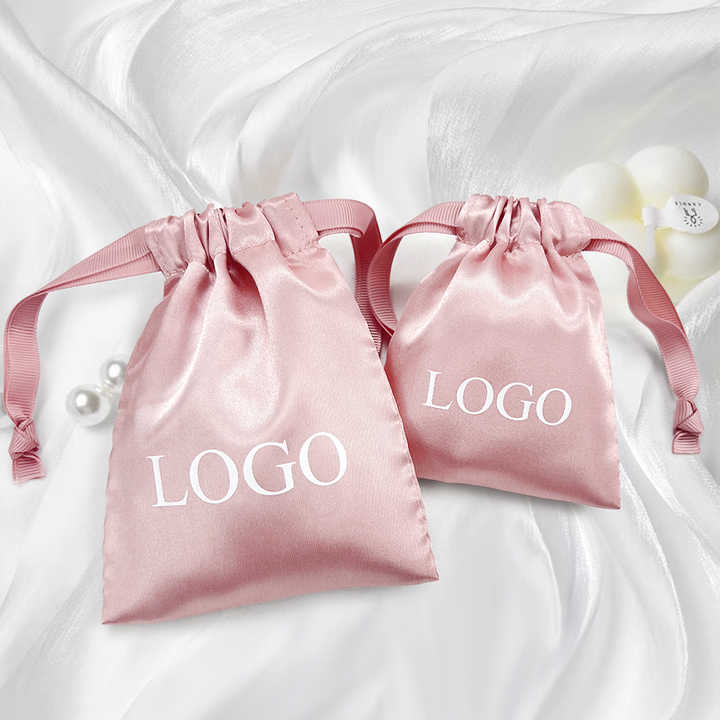 Eco-friendly Satin Drawstring Bag - Customizable Gift Pouch
