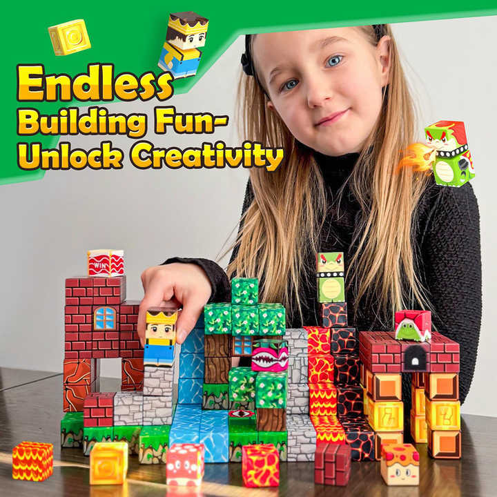 60pcs Magnetic Blocks Game Adventure Set STEM Building Toys for Kids ...