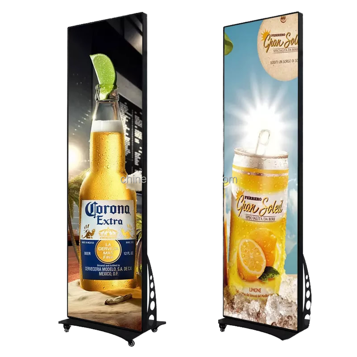 Indoor Digital Signage Fold-Able LED Poster Display Screen Wifi 4G USB ...