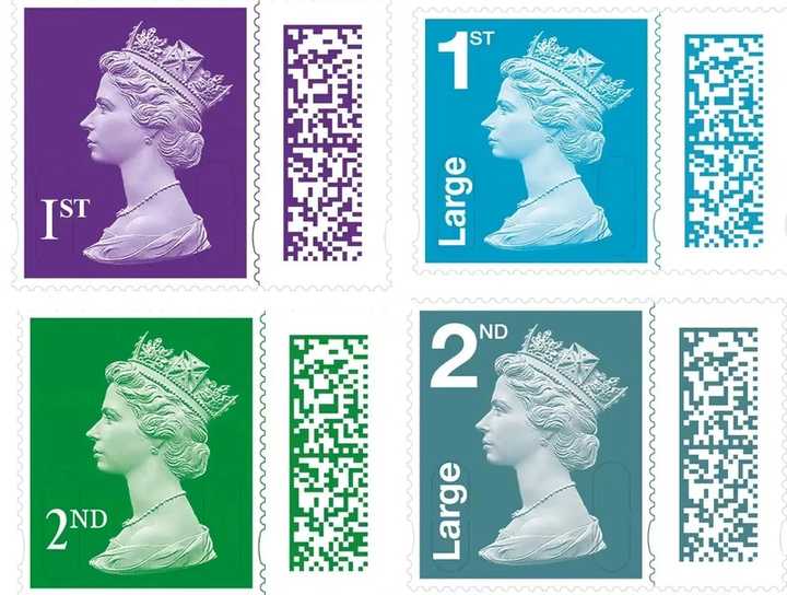 Uk Royal Mail Large Letter First Class Postal Stickers Stamps Vintage ...