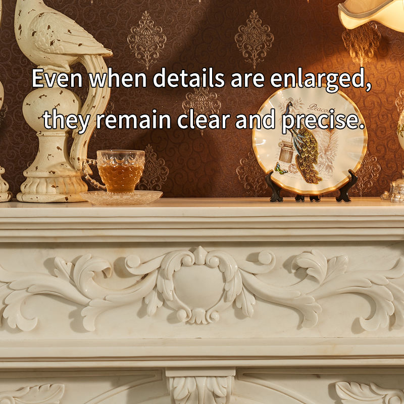 European-Style Hanbai Jade Marble Indoor Freestanding Fireplace White ...