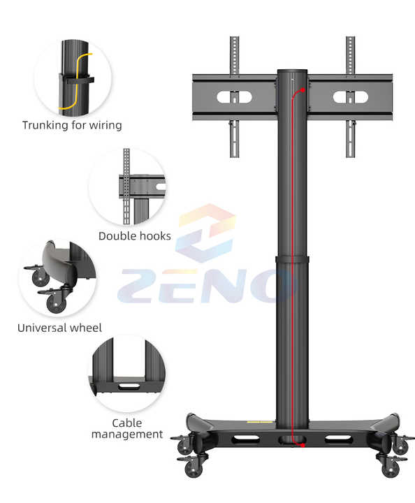 Motorized TV Stand with Wheels Electric Lift TV Cart for 32-70 Inch ...