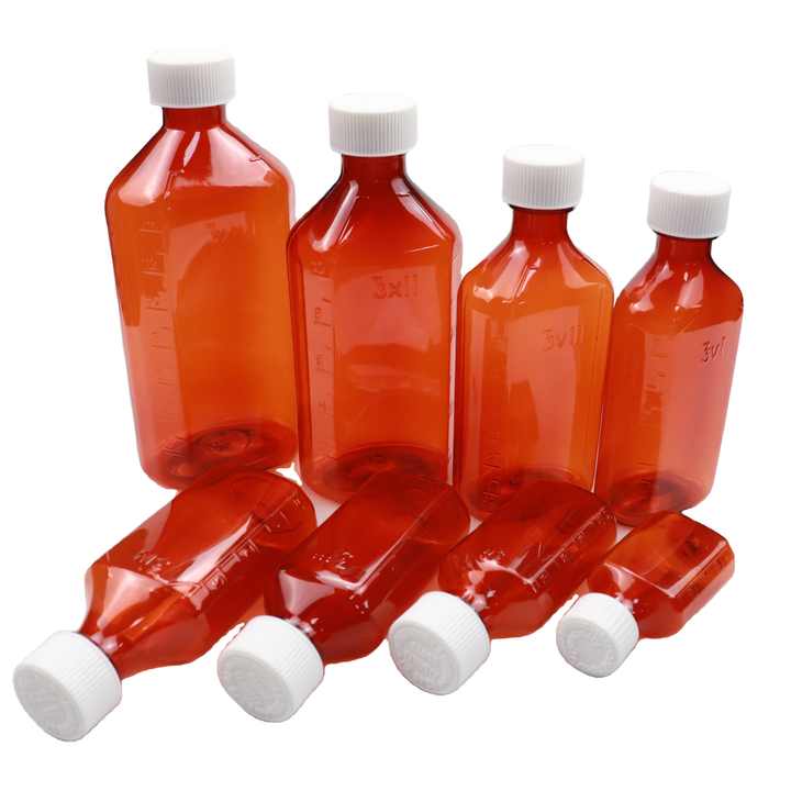 1oz 2oz 4oz 6oz 8oz10oz 16oz Pet Container Cough Syrup Amber Liquid ...