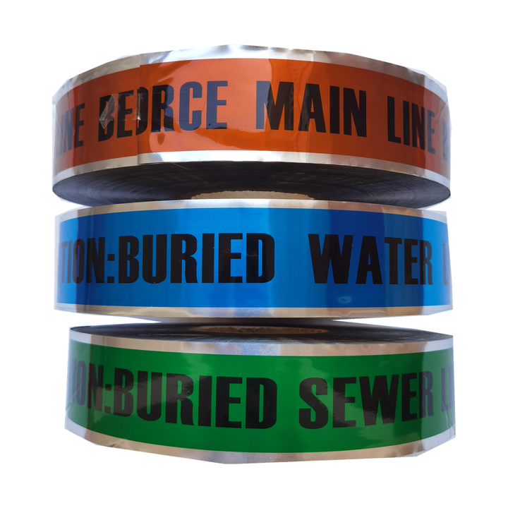 Underground Detectable Safety Warning Tape PVC and Plastic Aluminum Foil Material Key Feature ...