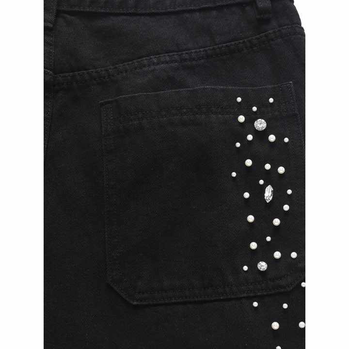 2025 European And American Beaded Baggy Hot Drilling Jeans Trendy Brand ...