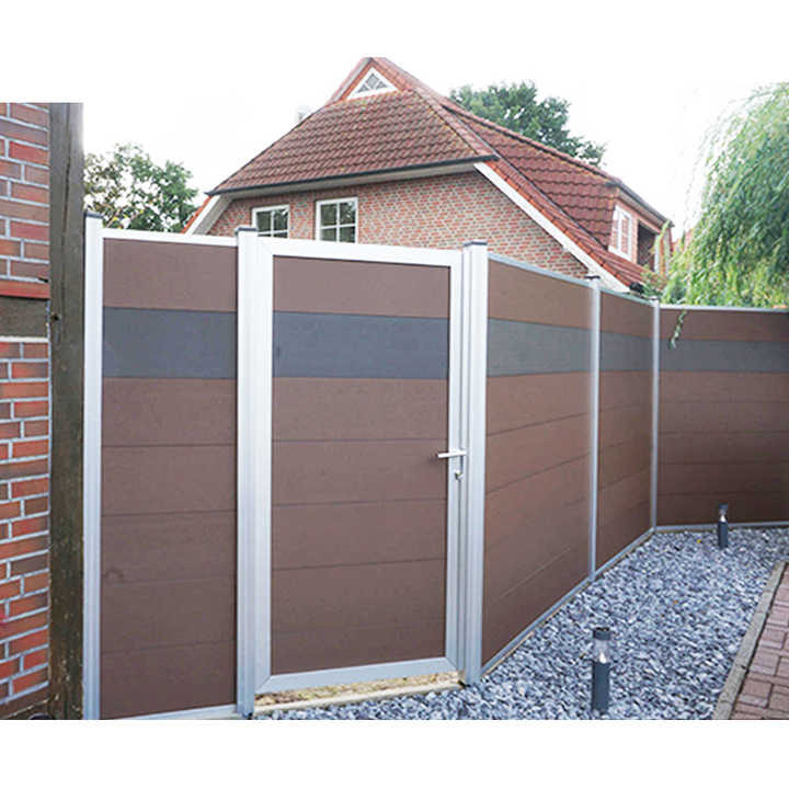 Wood Effect Polymer Aluminum Sliding Composite WPC Fence