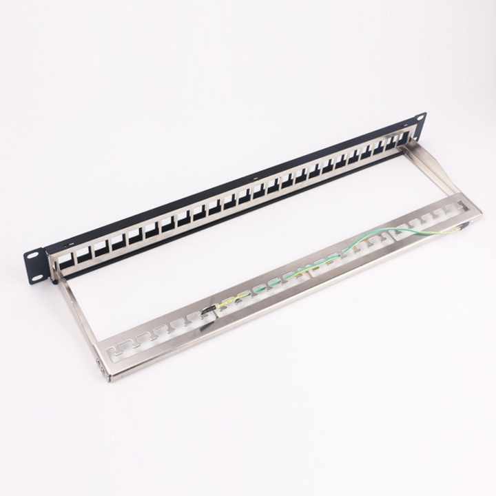 UL94V0 Rated SPCC with Grounding 10GbE Shielded Cat6A Panel for Telecom ...