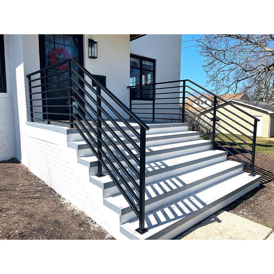 Simple Design Wrought Iron Porch Railings & Stair Handrails ...
