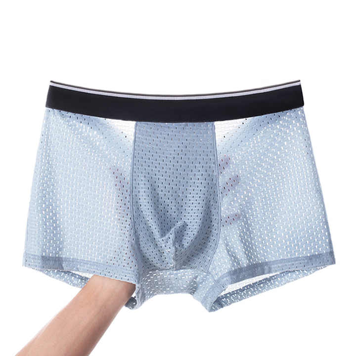 Mesh Hole Breathable Soft Stretch Mens Underwear - Boxers