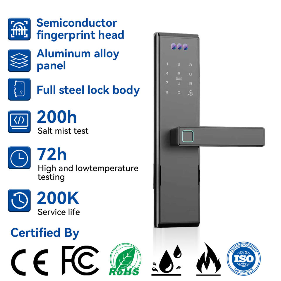 KK OEM Semi-auto Smart Door Lock with ID Card Fingerprint Code RFID ...