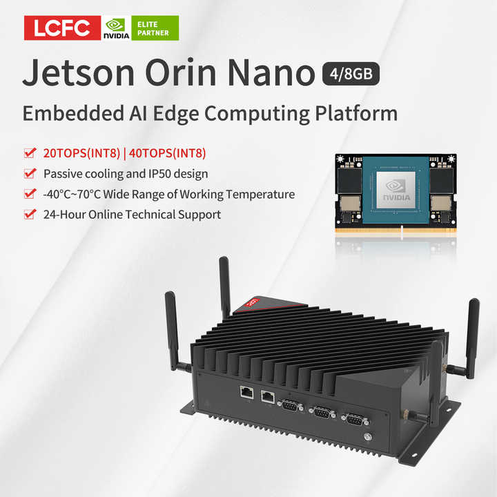 AI Edge Computer Jetson Orin Nano 8G Fanless Industrial PC Embedded Computer 40 TOPS Stock ...