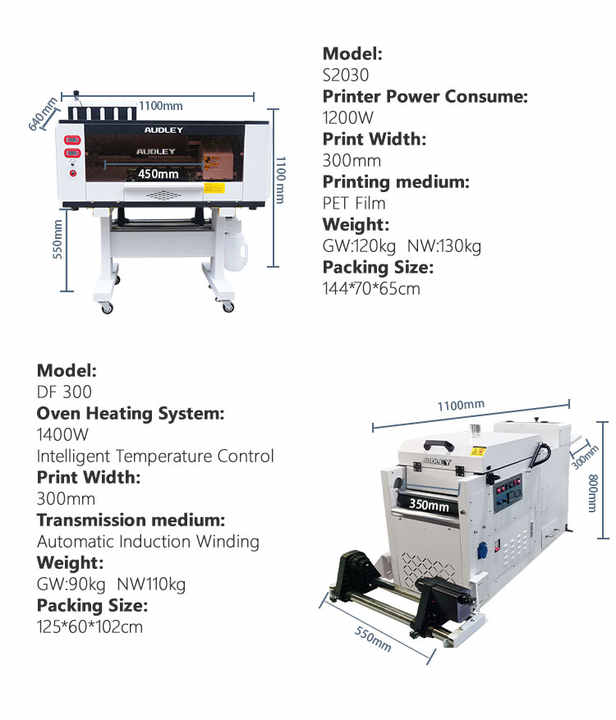 AUDLEY A3 30cm DTF Digital Printer - High Accuracy & Efficiency